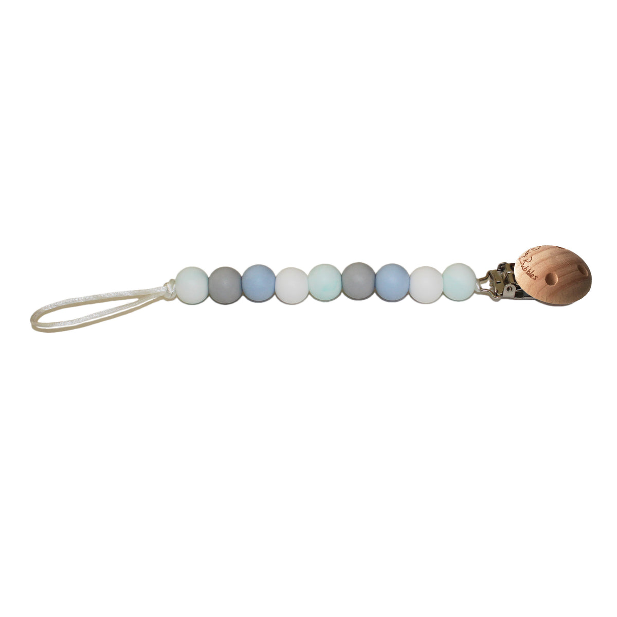 Pacifier clip in green and blue silicone for baby boy - byBabyBubbles ...